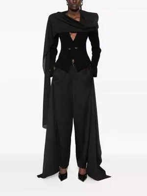 VESTIAIRE D'UN OISEAU LIBRE Bird-pin Jacket With Draped Collar