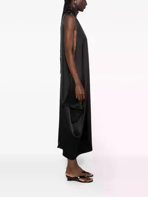 VESTIAIRE D'UN OISEAU LIBRE Satin High Neck Side-cutout Midi Dress