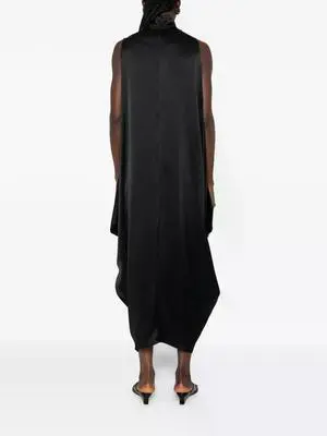 VESTIAIRE D'UN OISEAU LIBRE Satin High Neck Side-cutout Midi Dress