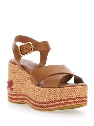 Chloé Wedge Sandals With Rope Detailing - Multicolor