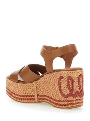 Chloé Wedge Sandals With Rope Detailing - Multicolor
