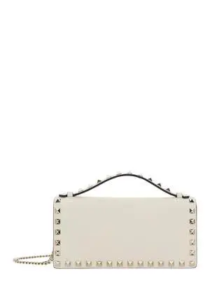 Valentino Garavani Wallet W/strap | Rockstud | Vitello Stampa Alce/platinum Studs - Multicolor