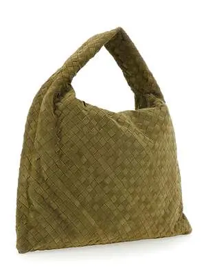Bottega Veneta Large Hop Intreccio 15 Venetian Calf Bag - Green