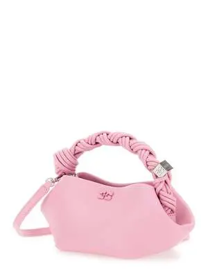 GANNI Pink Leather Blend Handbag With Butterfly Plaque - Multicolor
