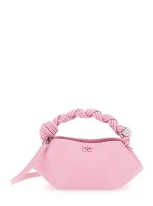 GANNI Pink Leather Blend Handbag With Butterfly Plaque - Multicolor