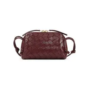 Bottega Veneta Woven Leather Concert Bag - Red