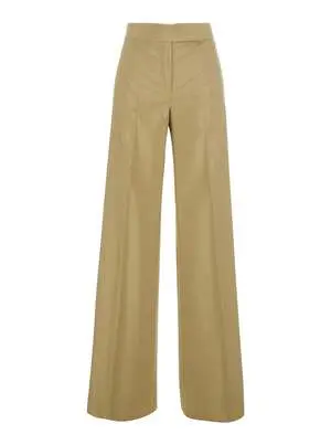 Max Mara Max Mara Beige Wool And Silk Pants With Piped Pockets Multicolor