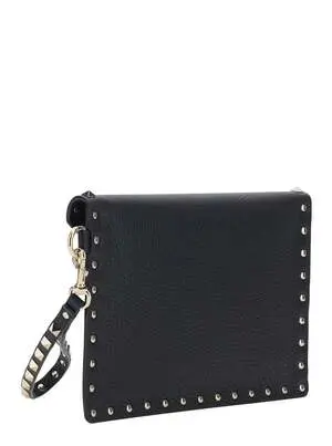 Valentino Garavani Medium Flat Pouch Rockstud Vitello Stampa Alce - Multicolor