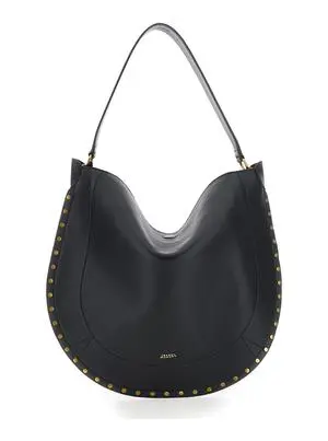 Isabel Marant Étoile Shoulder Bag 'oskan Hobo' With Studded Profile In Leather For - Black