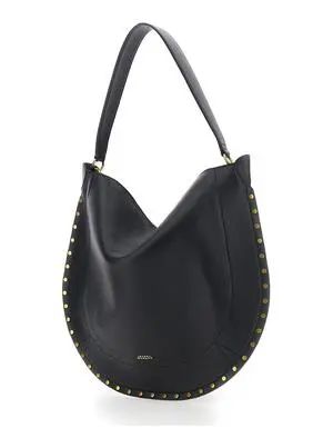 Isabel Marant Étoile Shoulder Bag 'oskan Hobo' With Studded Profile In Leather For - Black
