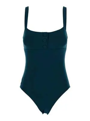 ERES Dahabiya Blue One-piece Swimsuit With Thin Straps And Neckline In Tech Fabric For - Multicolor