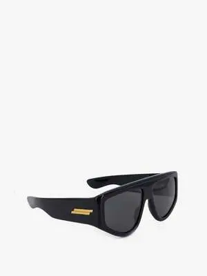Bottega Veneta Oversized Acetate Sunglasses With Gold Finish Ribbon Detail