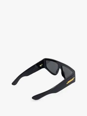 Bottega Veneta Oversized Acetate Sunglasses With Gold Finish Ribbon Detail