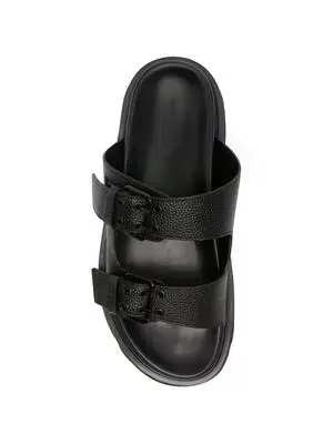 SERGIO MORETTI FIRENZE Pebble-grain Sandals With Buckle Fastening