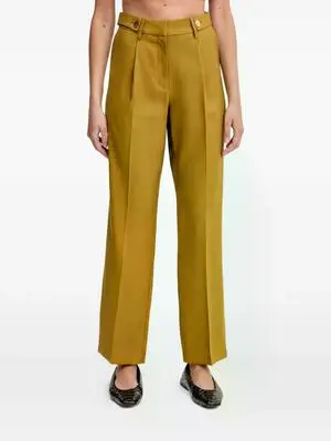 MORGAN Button Detail Pleated Trousers - Yellow