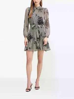 MORGAN Striped Mini Dress - Grey