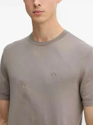 Armani Exchange Logo-embroidered Knitted T-shirt
