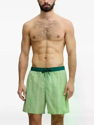 Armani Exchange Striped Drawstring Swim Shorts - Green