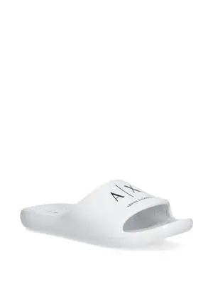 Armani Exchange Logo Print Open-toe Slides
