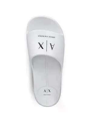 Armani Exchange Logo Print Open-toe Slides