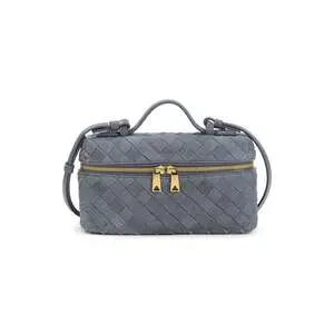 Bottega Veneta Bang Bang Intrecciato Suede Handbag - Blue
