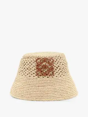 Loewe Raffia And Leather Bucket Hat