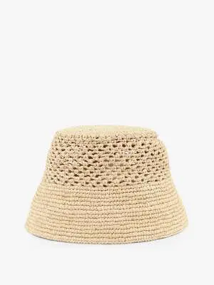 Loewe Raffia And Leather Bucket Hat