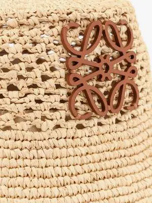 Loewe Raffia And Leather Bucket Hat