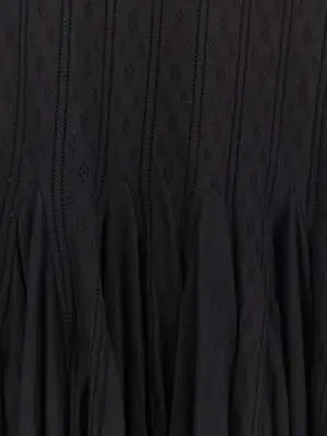 Loewe Embroidered Cotton Long Dress - Black