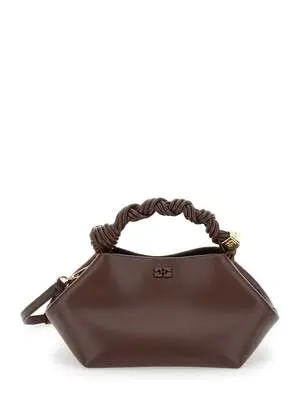 GANNI Small Leather Handbag With Braided Detail - Multicolor