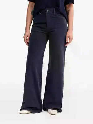 BENETTON Corduroy Wide-leg Trousers - Blue
