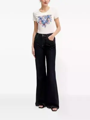 Guess Embellished Floral Print T-shirt - Neutrals