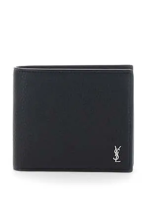 Saint Laurent Wallet 'grainy Leather' Black With Zip Closure In Leather For - Multicolor