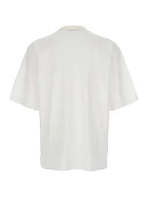 Jacquemus The 'voilier' White T-shirt With Sailboat Embroidery And Logo Lettering On The Front In Cotton For