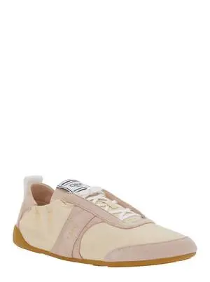 Chloé Kick' Sneakers With Side Lettering Logo And Elasticized Details In Beige Fabric - Multicolor