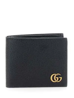 Gucci Bi-fold Wallet With 'gg Marmont' Logo In Grained Black Leather For - Multicolor