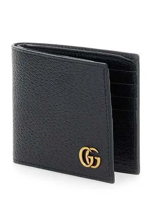 Gucci Bi-fold Wallet With 'gg Marmont' Logo In Grained Black Leather For - Multicolor