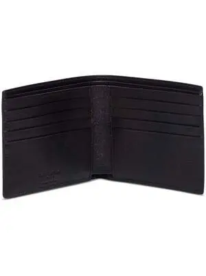 Saint Laurent Black Leather Bifold Wallet With Logo For