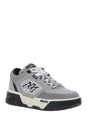 Amiri Gray Leather Sneakers With Contrast Details And Rubber Sole