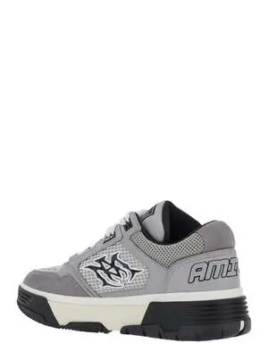 Amiri Gray Leather Sneakers With Contrast Details And Rubber Sole