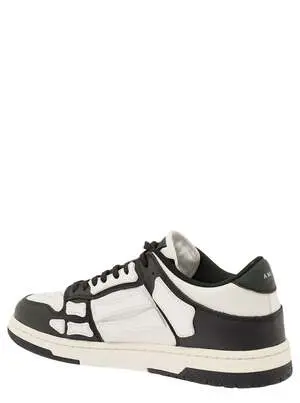 Amiri Skel Top Low Leather Sneakers With Skeleton Appliqu - Multicolor