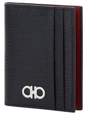 FERRAGAMO Card Holder With Gancini Detail In Leather For