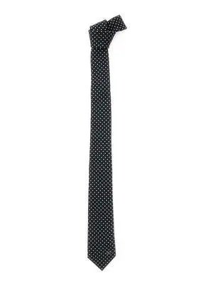 Valentino Garavani Silk Polka Dot Neck Tie With Vlogo Plaque - Multicolor