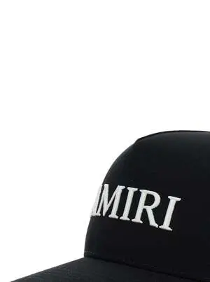 Amiri Black Cotton Trucker Hat With Logo Detail