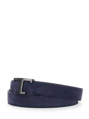 TOD'S Reversible T Timeless Belt In Suede - Multicolor