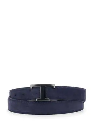 TOD'S Reversible T Timeless Belt In Suede - Multicolor