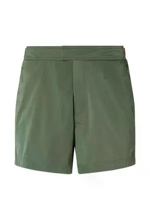 Zegna Swim Shorts With Logo Detail - Green