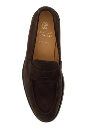 Brunello Cucinelli Dark Suede Loafers