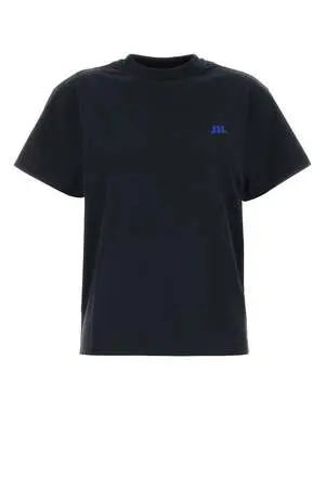 JIL SANDER Cotton T-shirt With Embroidered Logo - Blue