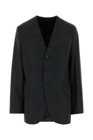 JIL SANDER Charcoal Wool Blazer - Grey